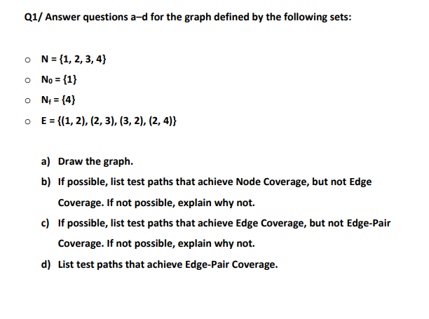 Solved Q1/ Answer questions a-d for the graph defined by the | Chegg.com