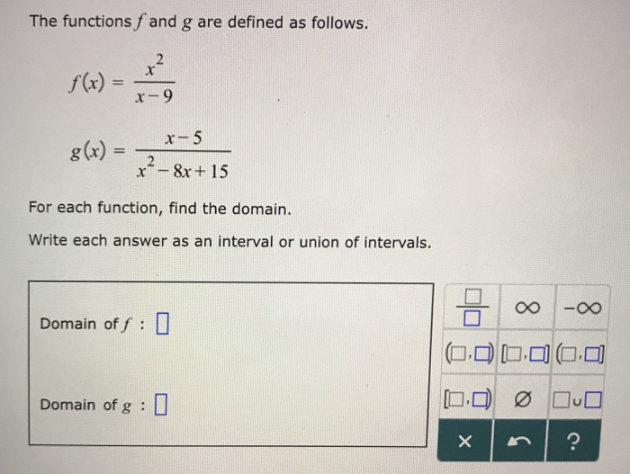 Solved The functions f and g are defined as follows. r-9 x-5 | Chegg.com