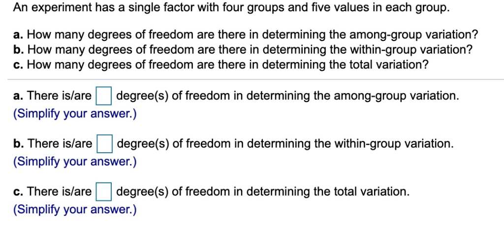 Solved An experiment has a single factor with four groups | Chegg.com