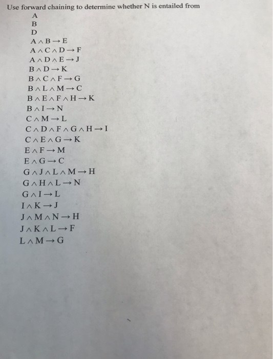 Solved Use forward chaining to determine whether N is | Chegg.com