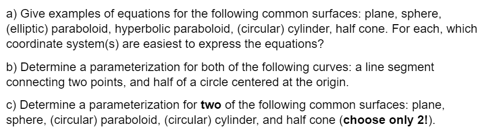 Solved a) Give examples of equations for the following | Chegg.com