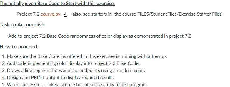 Solved 11 11 11 Program file: ccurve.py Author: Ken This | Chegg.com