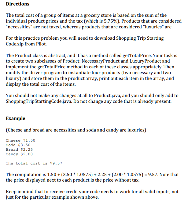 Solved This is the code I was given? public abstract class | Chegg.com
