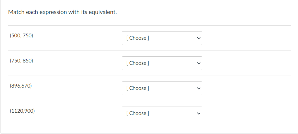 Match each expression with its equivalent. | Chegg.com
