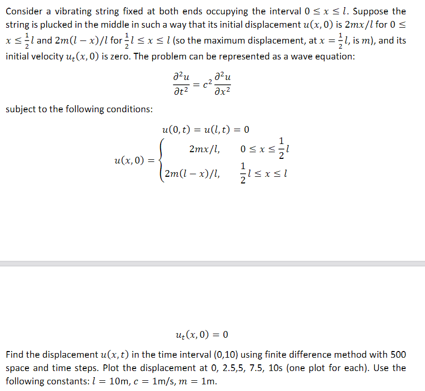 Solved Consider a vibrating string fixed at both ends | Chegg.com