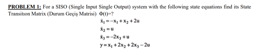 Solved PROBLEM 1: For a SISO (Single ﻿Input Single Output) | Chegg.com