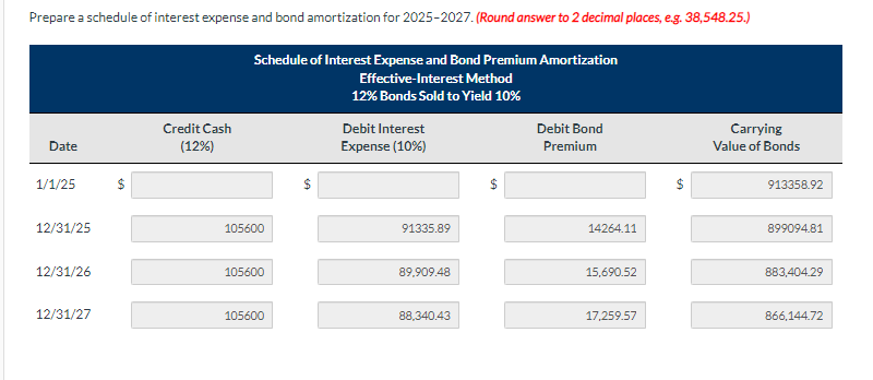 Solved premium on the effective-interest basis.Prepare a | Chegg.com