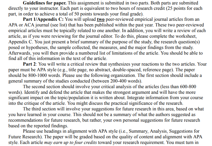 write a peer review empirical journal article | Chegg.com