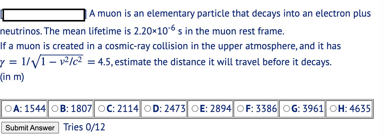 Solved A muon is an elementary particle that decays into an | Chegg.com