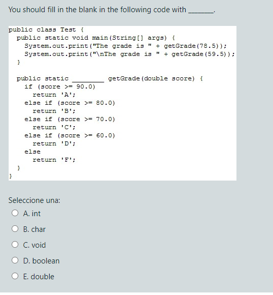 Solved You should fill in the blank in the following code | Chegg.com