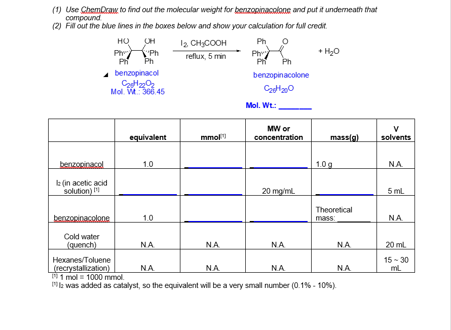 Solved (1) Use ChemDraw to find out the molecular weight for | Chegg.com