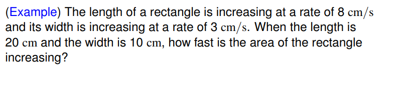 Solved (Example) ﻿The length of a rectangle is increasing at | Chegg.com | Chegg.com