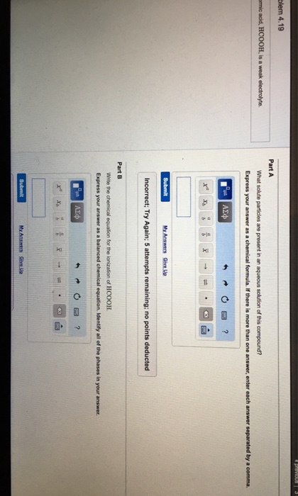 Solved What solute particles are present in an aqueous of | Chegg.com
