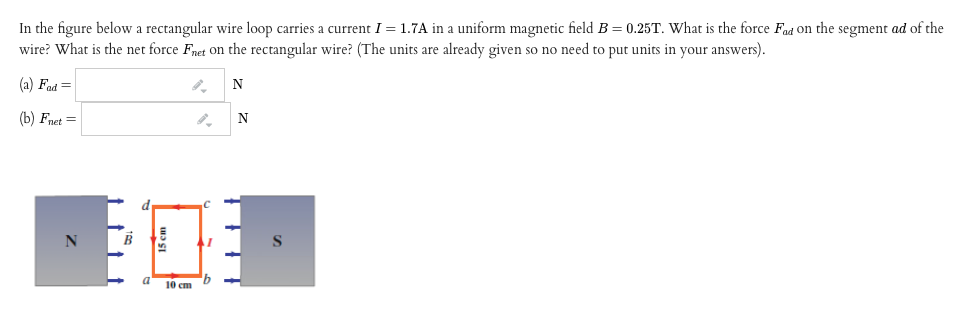 Solved In the figure below a rectangular wire loop carries a | Chegg.com