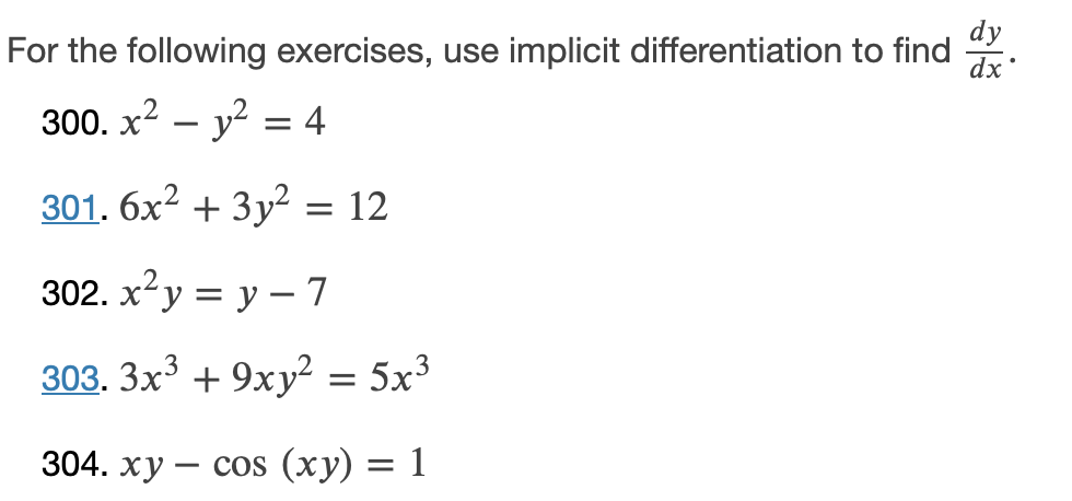 Solved For the following exercises, use implicit | Chegg.com