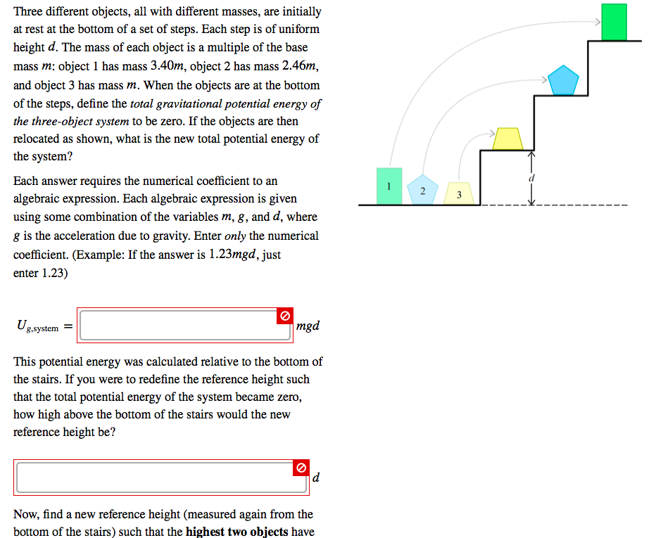 Solved Three different objects, all with different masses, | Chegg.com