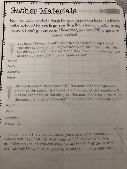 Solved Gather Materials Now that you've created a design for | Chegg.com