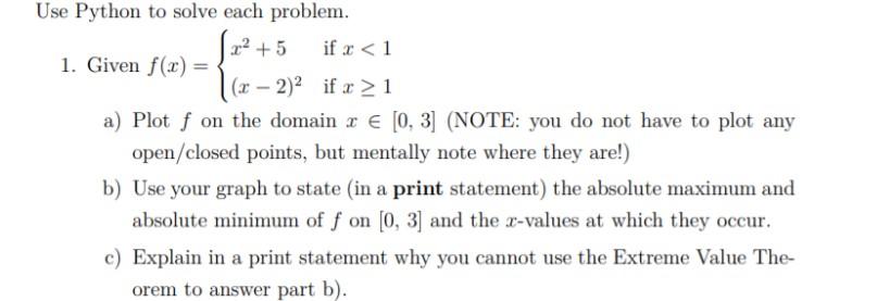 Solved PLEASE SOLVE ON JUPYTER NOTEBOOK IN CODE. DO NOT | Chegg.com