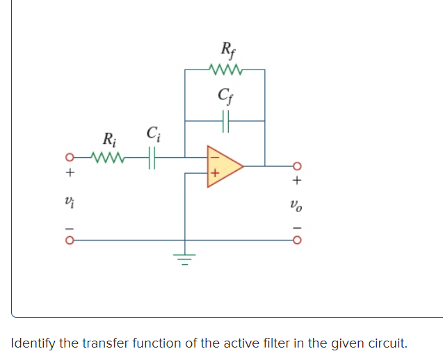 Solved Identify the transfer function of the active filter | Chegg.com