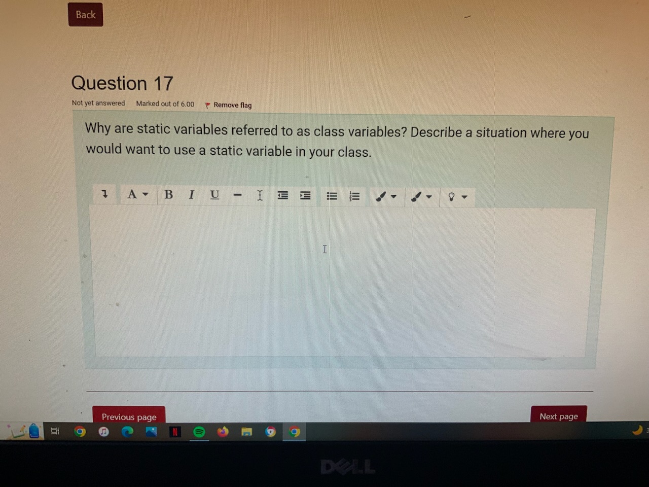 Solved Why are static variables referred to as class | Chegg.com