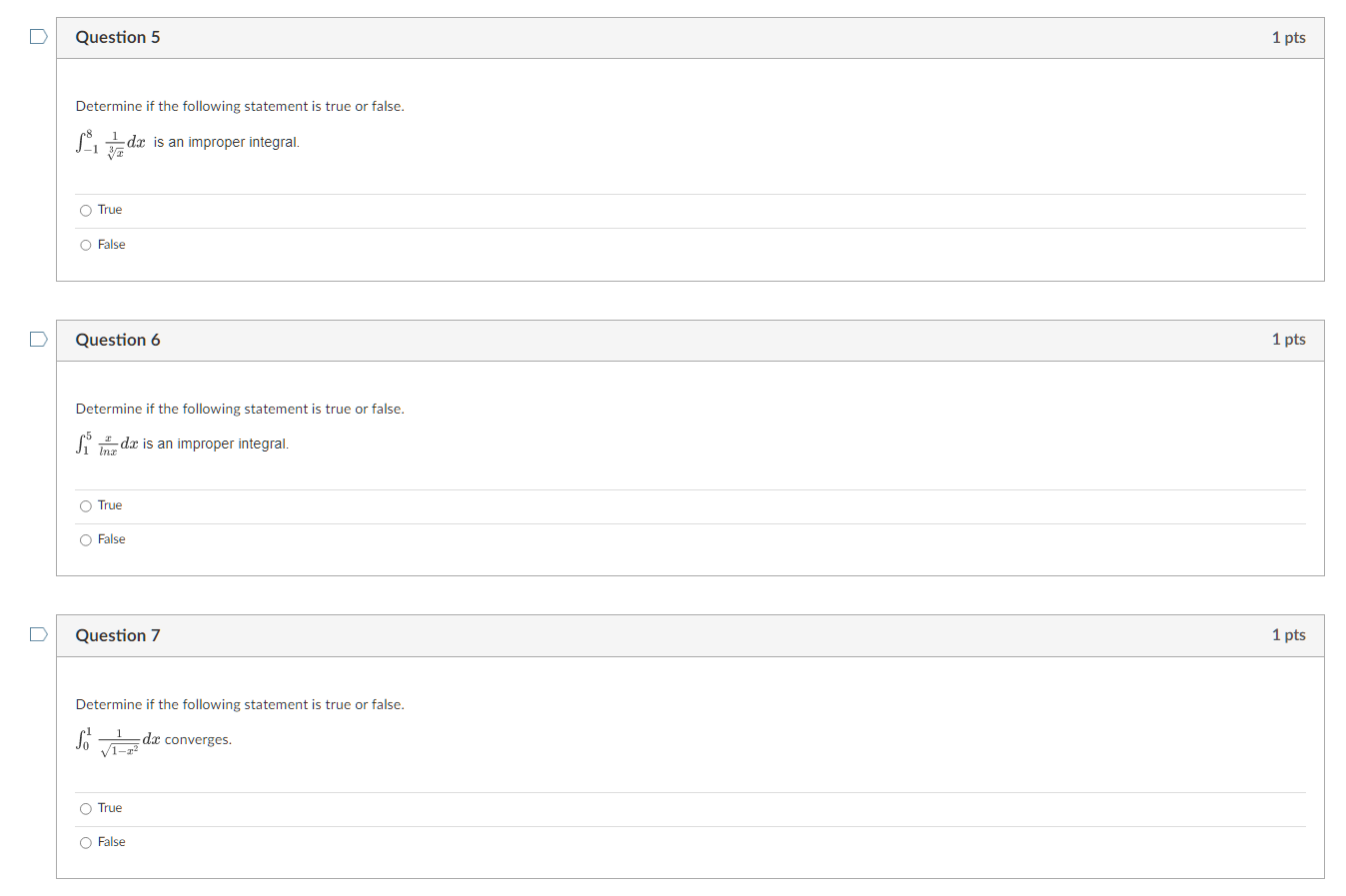 Solved Question 8 1 pts Determine if the following statement | Chegg.com