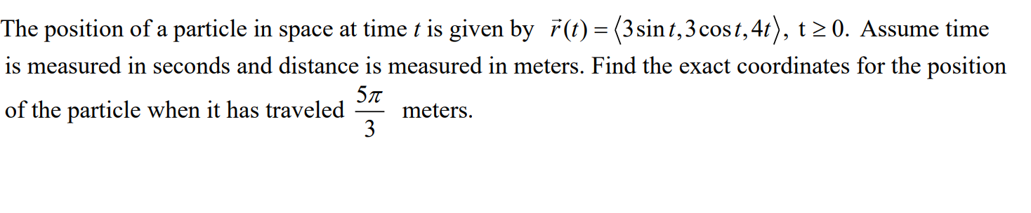 Solved The position of a particle in space at time t is | Chegg.com