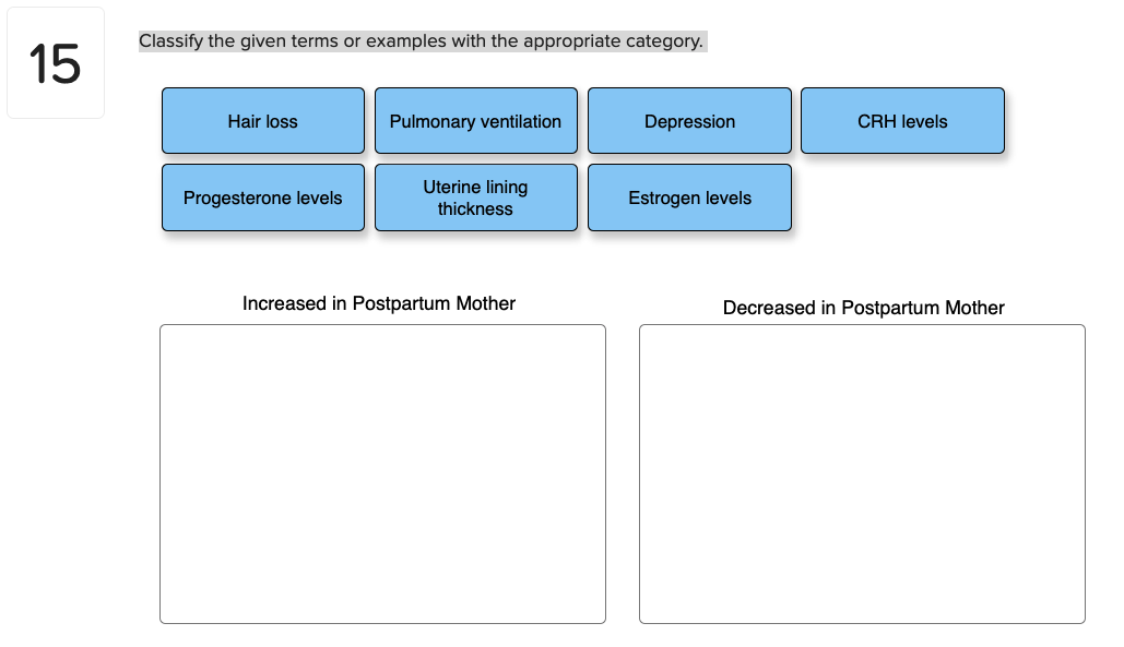 Solved Classify The Given Terms Or Examples With The 0752