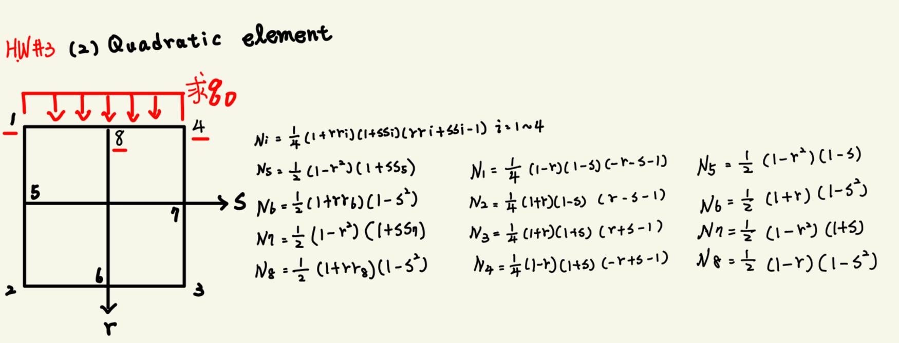 HW\#3 (2) Quadratic element | Chegg.com
