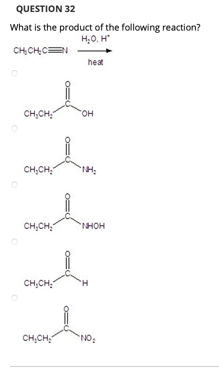 Solved What is the product of the following reaction? | Chegg.com