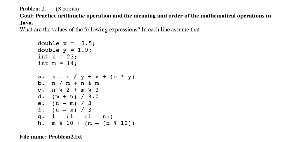 Solved Problem 2. (8 points) Goal: Practice arithmetic | Chegg.com