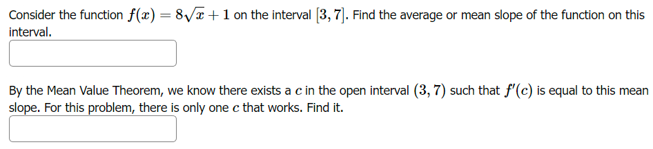 Solved Consider the function f(x)=8x+1 on the interval | Chegg.com