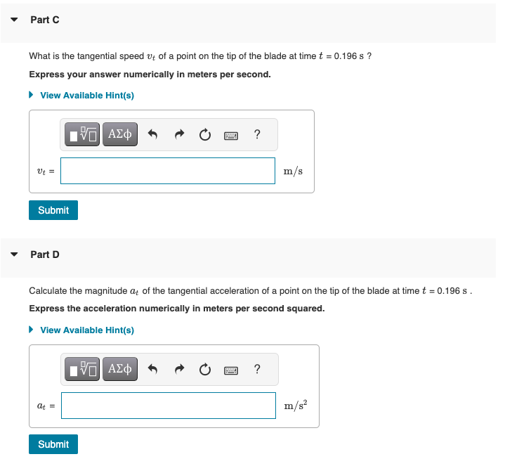 Solved An electric ceiling fan is rotating about a fixed | Chegg.com