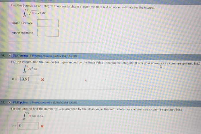 Solved Use the Bounds on an Integral Theorem to obtain a | Chegg.com