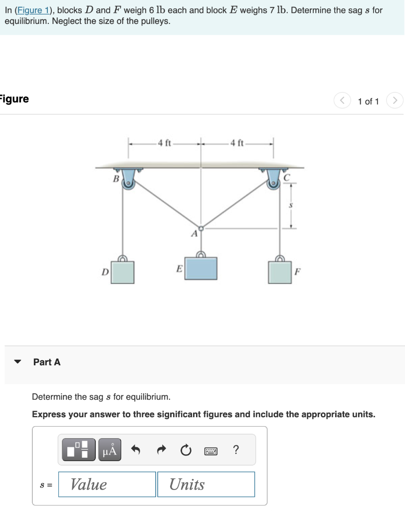 Solved In (Figure 1), blocks D and F weigh 6lb each and | Chegg.com