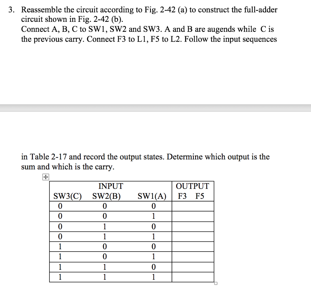 Solved 2. Connect inputs A and B to data switches SWO and | Chegg.com