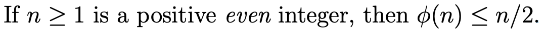 Solved If n > 1 is a positive even integer, then °(n) | Chegg.com