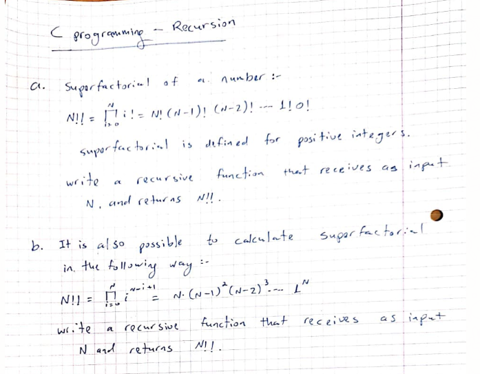 Solved C Recursion programming , a a. Supor factorial of | Chegg.com