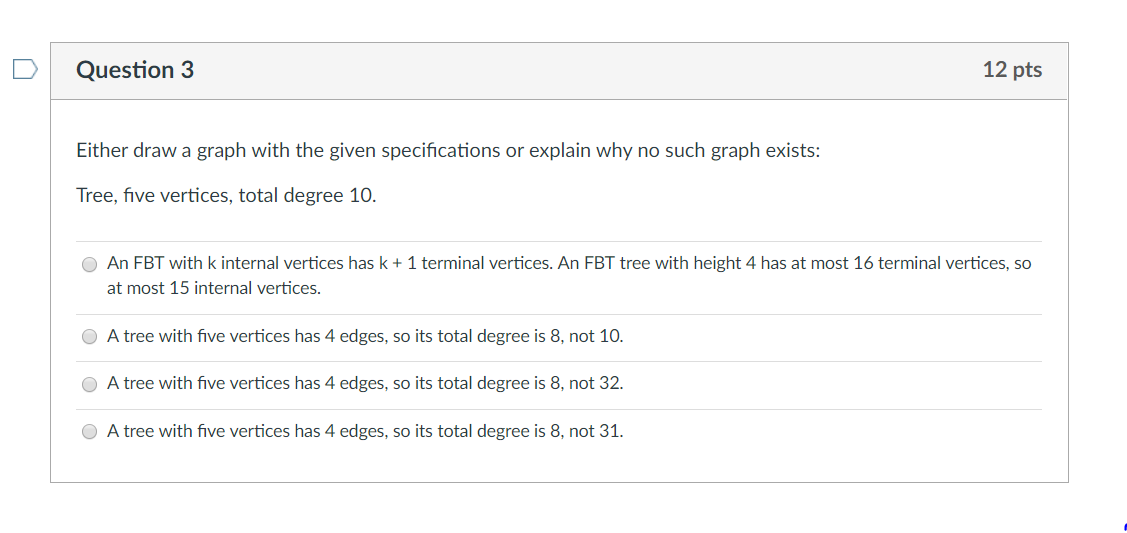 Solved Question 3 12 Pts Either Draw A Graph With The Given 