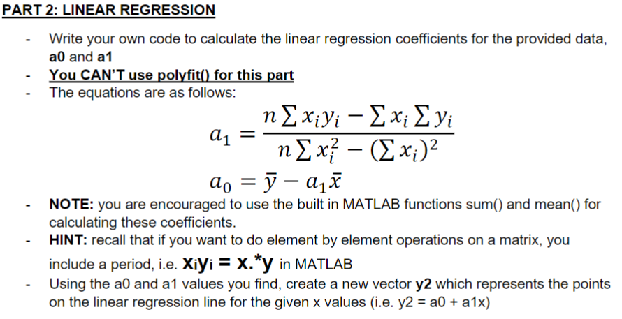 Solved USE MATLAB PLEASE data: 0.0 10.40 1.0 | Chegg.com