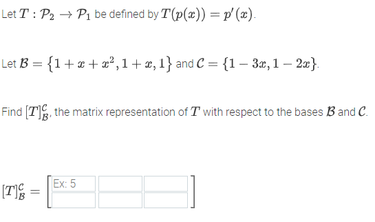 Solved Let T:P2→P1 ﻿be defined by T(p(x))=p'(x)Let | Chegg.com