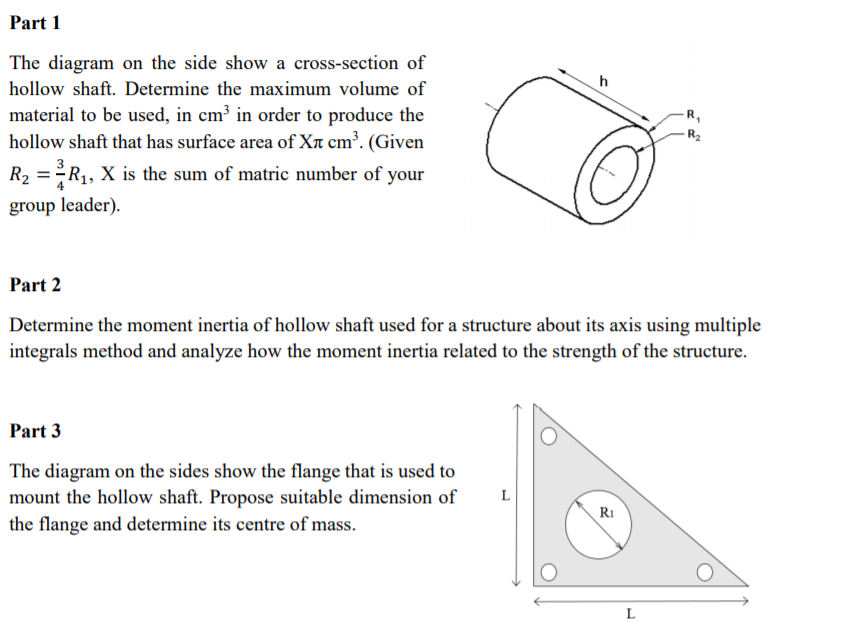 Solved Part 1 h The diagram on the side show a cross-section | Chegg.com