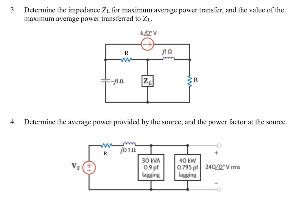 Solved 3. Determine the impedance Zt for maximum average | Chegg.com