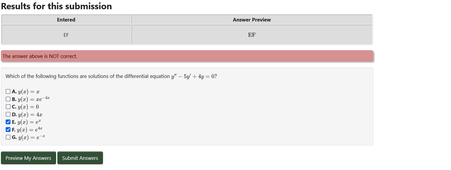 Solved Results for this submission\table[[Entered,Answer | Chegg.com