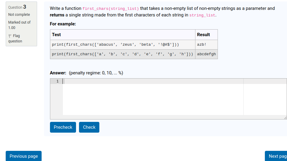 Solved Question 3 Not complete Marked out of 1.00 P Flag | Chegg.com