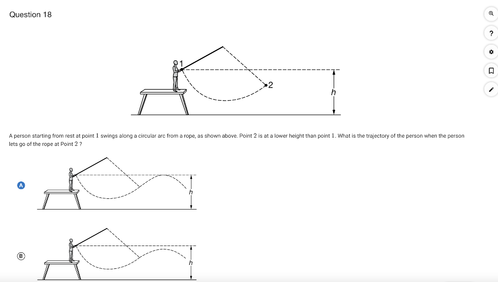 Solved Question 18 ? swings along a circular arc from a | Chegg.com