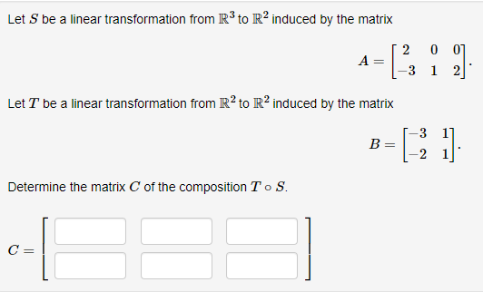 Solved Let S be a linear transformation from R3 to R2 | Chegg.com