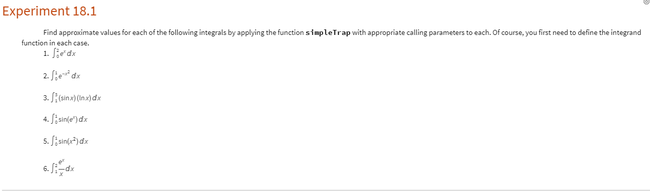 Solved Experiment 18.1 Find approximate values for each of | Chegg.com