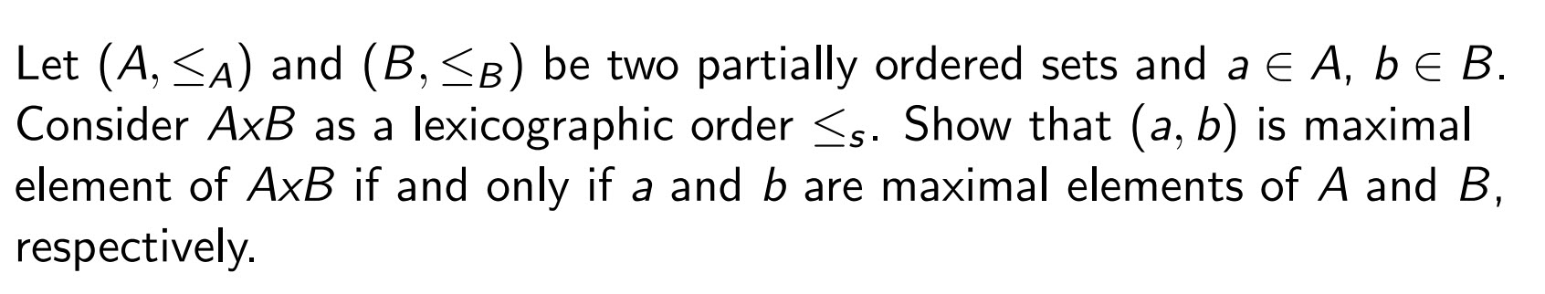 Solved Let (A, SA) and (B, SB) be two partially ordered sets | Chegg.com