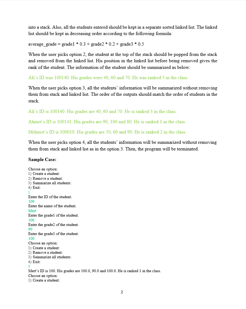 Solved NOTE: You must use your own implementation of linked | Chegg.com