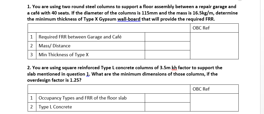 Solved ONTARIO BUILDING CODE ,PLEASE SHOW CALCULATION Please | Chegg.com